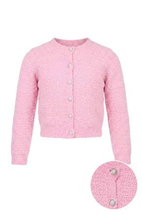 Trendyol Texturierter langer, lockerer Cardigan f&uuml;r Damen - Rosa
