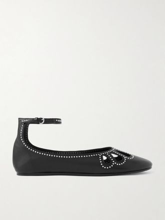 Isabel Marant Ballerines En Cuir &Agrave; Clous Et &Agrave; D&eacute;coupes Bloris - Noir