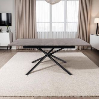 M&S Collection M&s - Table extensible 160/200x90x76 cm effet granit et noir - mindy