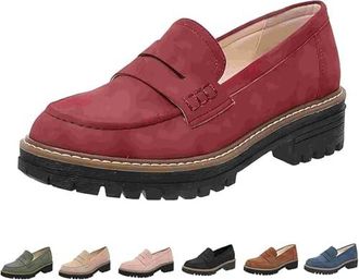 Generic Mocassins pour femme - Mocassins et mocassins orthop&eacute;diques &agrave; plateforme - Chaussures &agrave; enfiler pour femme - Chaussures basses confortables en daim - 
