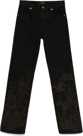 Alanui jean Jungle Toile de Jouy - Noir