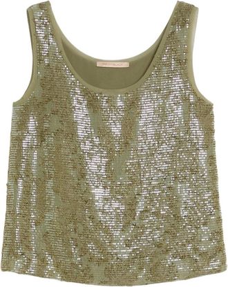 Pennyblack Femme, Tops, Vert, Taille: 38 FR Fil Coup&eacute; Floral Sleeveless Top