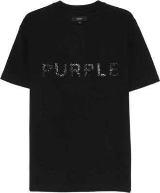 Purple Femme, Tops, Noir, Taille: 40 FR T-shirt logo