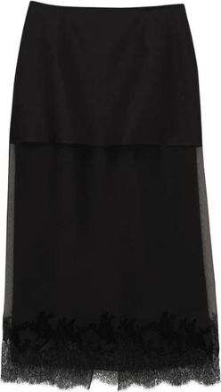 Carven Jupe Lingerie Transparente - Femme - Jupes - Noir - Taille: 38 FR