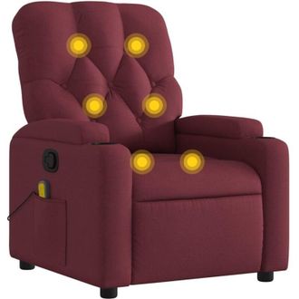 vidaXL Massagesessel Weinrot Stoff Vidaxl