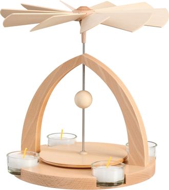 Rudolphs Schatzkiste Tischpyramide Gestell rund leer Höhe 23cm NEU Holzpyramide Tischdekoration Dekoration Weihnachten Wärmespiel Lichter Figur Edelholz Seiffen Erzgebirge