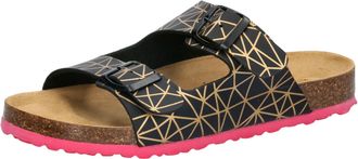 Lico Damen Bioline Platino Pantoletten, Schwarz/Gold, 40 EU