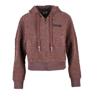 Emporio Armani Felpa con logo in velluto - - Sweatshirts & Hoodies - Damen - Lila - M