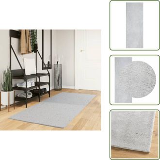 vidaXL Vidaxl - Tapis huarte &agrave; poils courts doux et lavable gris 80x200 cm - Tapis Salon - Tapis Chambre - Tapis D&eacute;coratif - Tapis Doux - Tapis &Eacute;pais