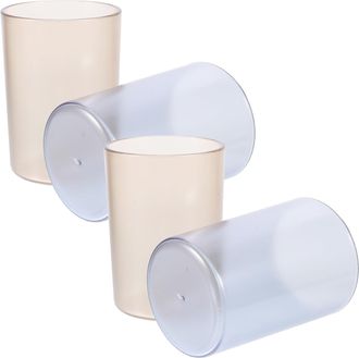 NUOBESTY 4 St&uuml;ck Zahnb&uuml;rstenbecher und Mundsp&uuml;lbecher Transparenter Kunststoff Bruchfest Reise und Badezimmerbecher Glatte Oberfl&auml;che Vielseitig Verwendbar