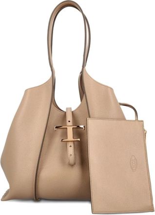 Tod's Femme, Sacs, Gris, Taille: ONE Size T Timeless Shopping Bag