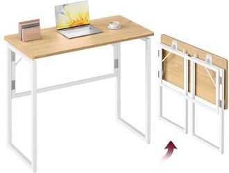 Vasagle Klapptisch, Kleiner Schreibtisch klappbar, Computertisch, Tischplatte aus einem St&uuml;ck, abgerundete Ecken, Tisch f&uuml;r Homeoffice, Schlafzimmer, 80 x 40 