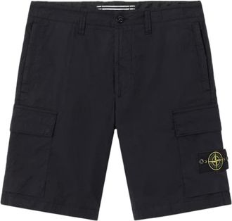 Stone Island Homme, Shorts, Bleu, Taille: W30 Bermuda Cargo Parachute Canvas