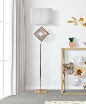 Dmora Stehleuchte Bionaz Weiß Schirm Fassung E27