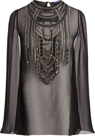 Ralph Lauren Collection haut-cape à ornements - Noir