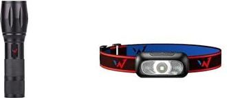 W WONDER FULL ENERGY - Pack 1 Lampe torche 150 lumens + 1 Lampe frontale 110 lumens - IP44, 3 modes d&eacute;clairage