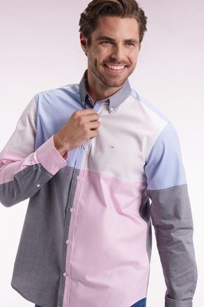 Eden Park Chemise En Coton &Agrave; Motif Quatre Couleurs Coupe Droite