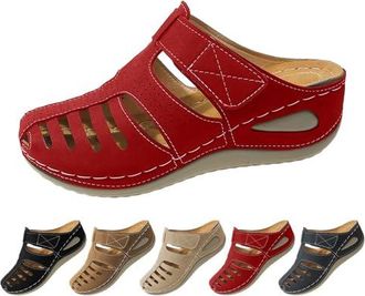 Generic Sabots d&eacute;t&eacute; orthop&eacute;diques pour femme - Confortables - Respirants - Chaussures de plage - Talon compens&eacute; - Sandales &agrave; enfiler - Sabots de jardin - Mule