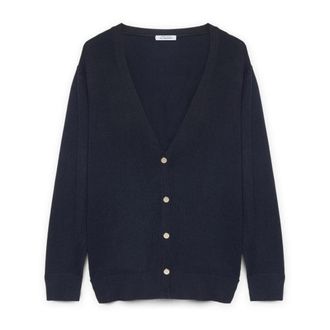 Fiorella Rubino V-Ausschnitt Cardigan - - Knitwear - Damen - Blau - XS