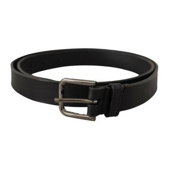 Dolce & Gabbana Schwarzes Leder Metallschnalle G&uuml;rtel - - Accessories - Herren - Schwarzk - ONE SIZE