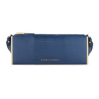 Elisabetta Franchi Umh&auml;ngetasche mit Lizard-Print - - Bags - Damen - Blau - ONE SIZE