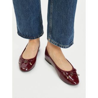 Tommy Hilfiger Ballerinas Tommy Hilfiger Th Charm Patent Ballerina FW0FW09481 Dunkelrot