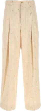 Dolce & Gabbana Homme, Pantalons, Beige, Taille: XL Pantalon en viscose m&eacute;lang&eacute;e brod&eacute;
