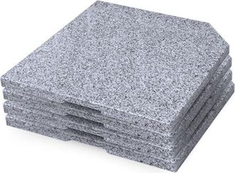 Doppler Beschwerplatte 4er Set | Natursteinsockel aus Granit | 50x50x4cm