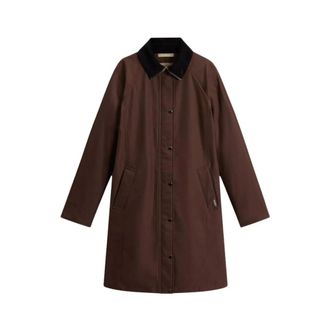 Woolrich Ramar Cloth Coat with Corduroy Collar - - Coats - Damen - Braun - M