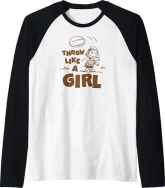 Peanuts Peppermint Patty Throw Like A Girl Raglan
