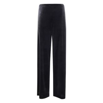 Emporio Armani Gerade geschnittene Hose mit Samteffekt - - Trousers - Damen - Schwarzk - 2XS