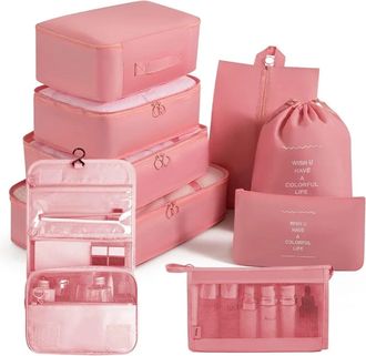 Generic 9-teiliges Set Reise-Organizer, Aufbewahrungstaschen, Koffer, Toilettenartikel, Schuhe, Kleidung, Ordentlicher Beutel, Packw&uuml;rfel, H&uuml;llen, Zubeh&ouml;r(9PC