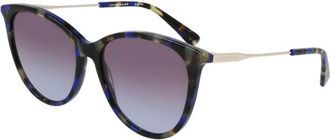 Longchamp Femme, Accessoires, Bleu, Taille: ONE Size Acetate Frame Square Lunettes de soleil