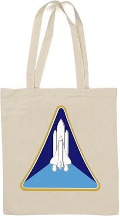 Generic Sac fourre-tout en coton naturel motif navette spatiale futuriste Blanc