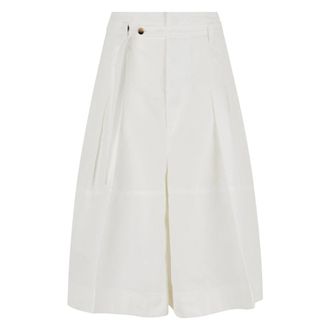 Bottega Veneta Compact Cotton Toile Culotte - - Shorts - Damen - Wei&szlig; - XS