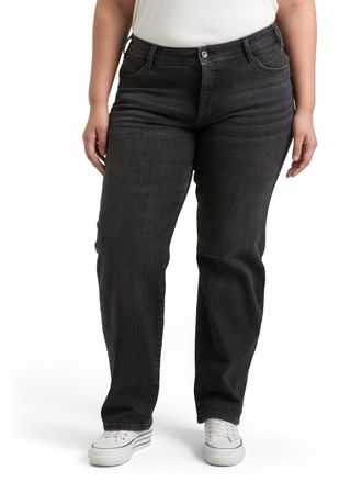 Tom Tailor Damen 1049407 Plussize Plus Size-Straight Jeans, 39420-Faded Black, 48