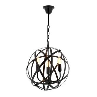 Opviq Modern Industrial Chandelier, Black Metal Body, 75 cm Height x 36 cm Diameter, E27 Socket (Max 40W) | Stylish Lighting for Home & Office Decor