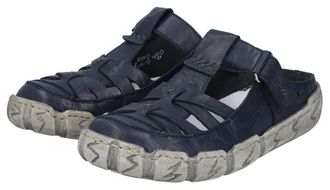 Rieker Clog RIEKER, Damen, Gr. 38, dunkelblau, Leder, Schuhe Clog, Sabot, Sommerschuh, Schlappen, Hausschuh mit Ziern&auml;hten, Topseller