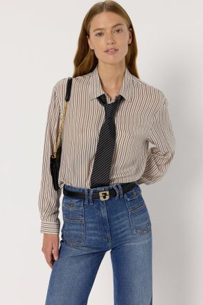 Gerard Darel Chemise fluide &agrave; rayures - ATIA - Ecru