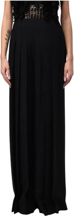 Alberta Ferretti Femme, Pantalons, Noir, Taille: 34 FR Wide Leg Pleated Pants