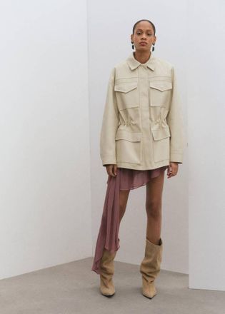 Mango Parka oversize avec poches &eacute;cru - Femme - XS - MANGO