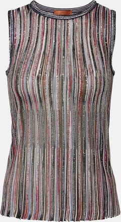 Missoni Top aus H&auml;kelstrick mit Pailletten