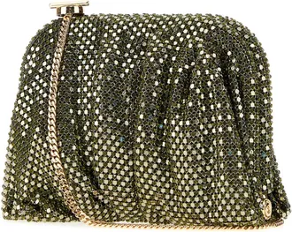 Benedetta Bruzziches Rhinestone Mesh Clutch - Green