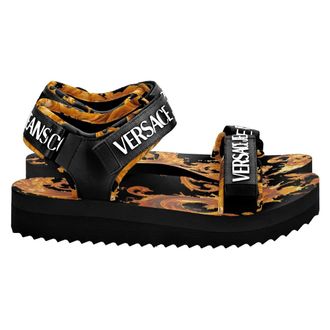 Versace Jeans Couture Femme, Chaussures, Noir, Taille: 41 EU Logo Strap Sandales