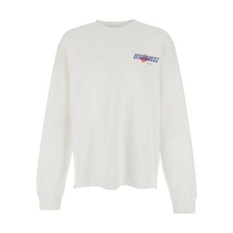 Dsquared2 Homme, Tops, Blanc, Taille: XL Pull ras du cou