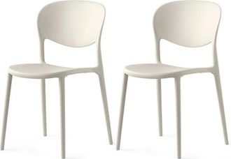 Connubia 2 Stühle Abby, recyceltes Polypropylen, 100% Hanf, matt