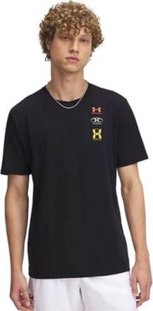 Under Armour T-Shirt pour Homme avec Logo Evolve 60/40, Noir/Blanc/dor&eacute; Campus, S