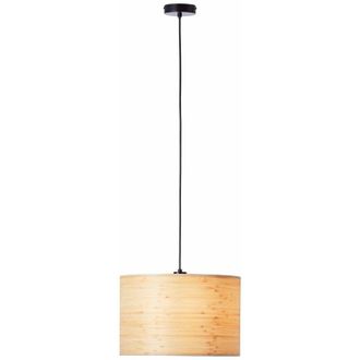 Brilliant Lampe, Romm Pendelleuchte 35cm holz hell/schwarz, 1x A60, E27, 52W, Kabel k&uuml;rzbar / in der H&ouml;he einstellbar - Brilliant