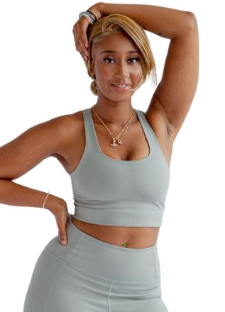 Girlfriend Collective Paloma Racerback Sport BH Damen BLau I Comfy BH Damen ohne B&uuml;gel in verschiedenen Gr&ouml;&szlig;en und Farben I Sport BH Damen Starker Halt f&uuml;r jedes Alter