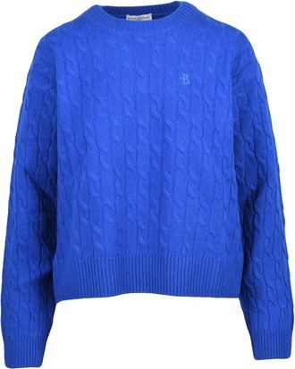 Ballantyne Femme, Pulls, Bleu, Taille: 44 FR Pull Intrecciato &agrave; col rond